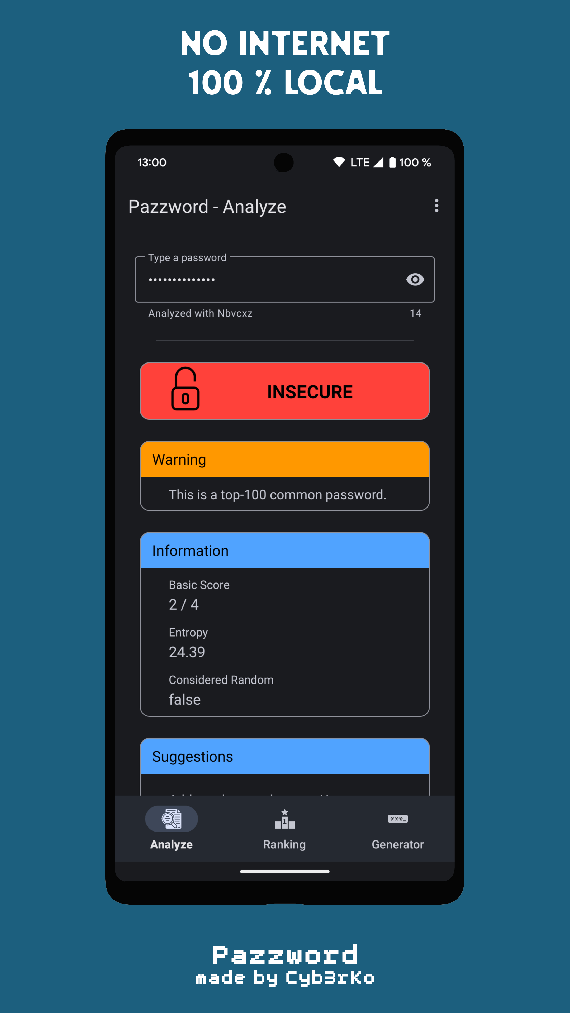 Pazzword - Password Evaluator - F-Droid Main Repository